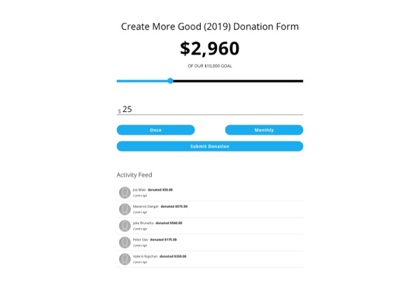 Activity Feed, Progress Bar and Donation Form - GoFundMe Pro | Mittun